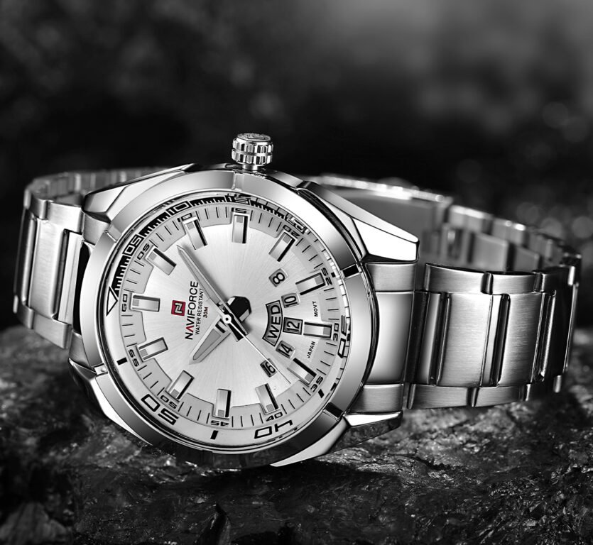 NAVIFORCE Watch NF9038-Silver/White - NaviForce Watch Nepal